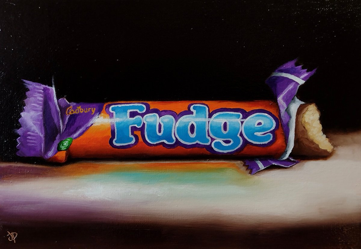 Cadbury Fudge still life Oil painting: Jane Palmer Art | Artfinder