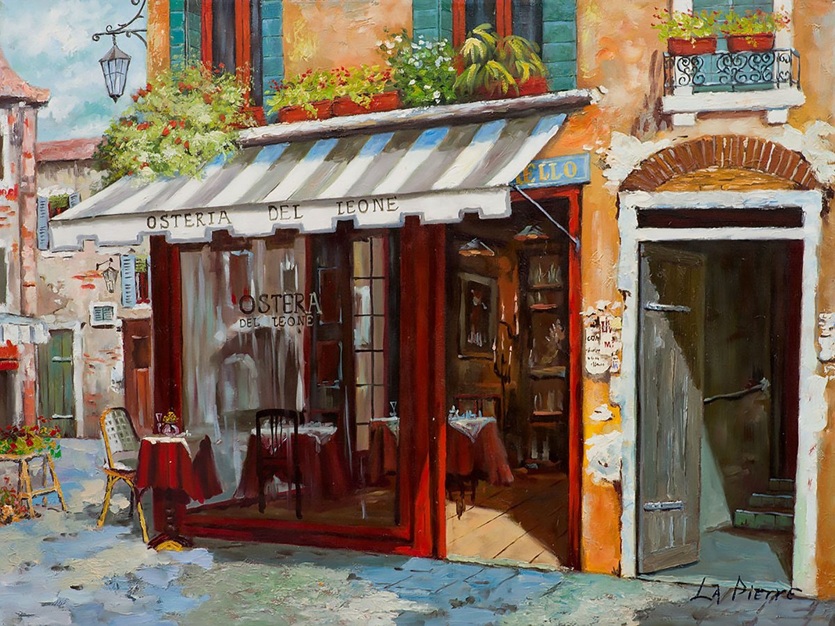 Osteria Dining Oil painting: Various Artists | Artfinder