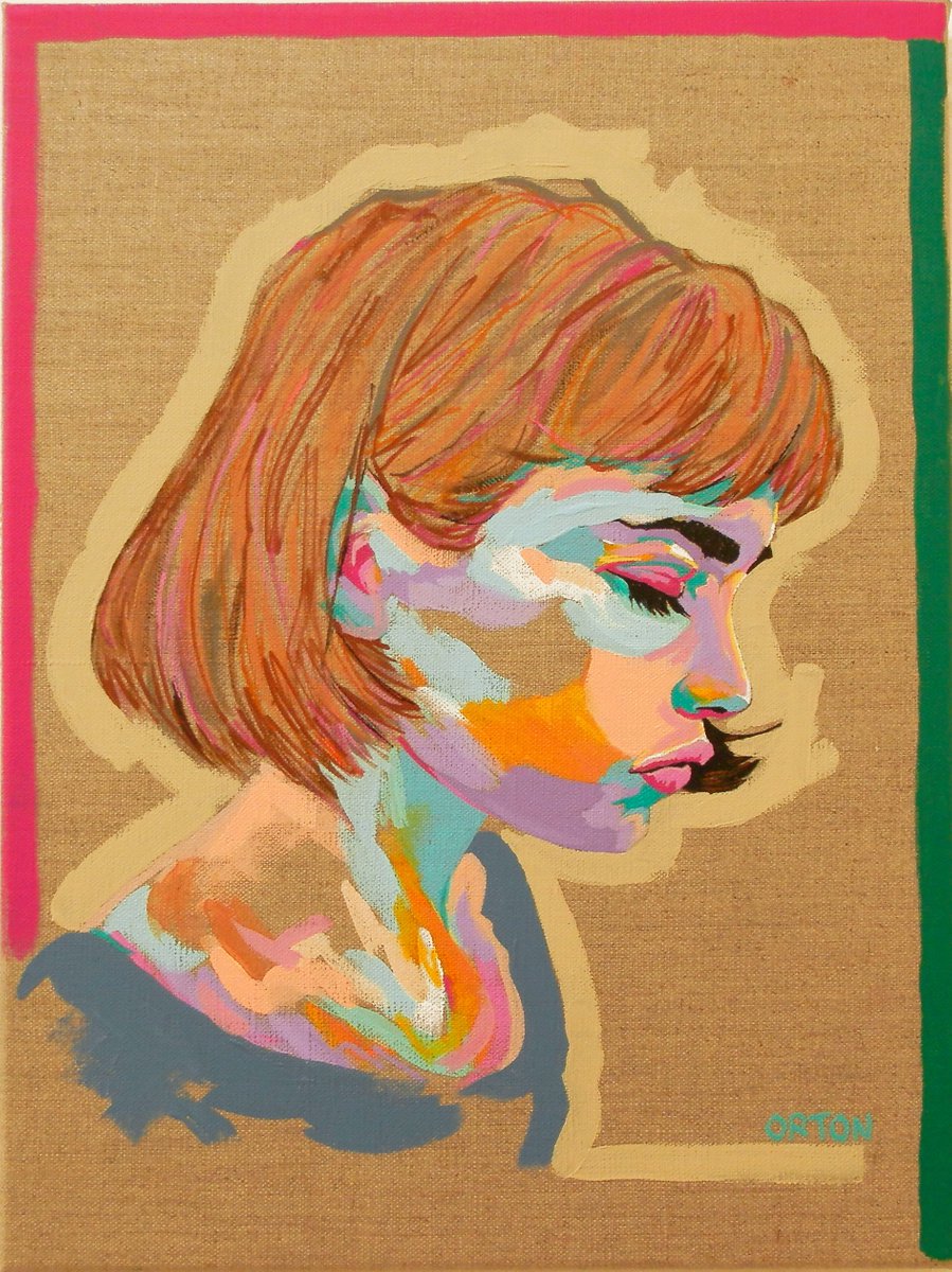 Abstract Female Portrait Acrylic painting: Andrew Orton | Artfinder