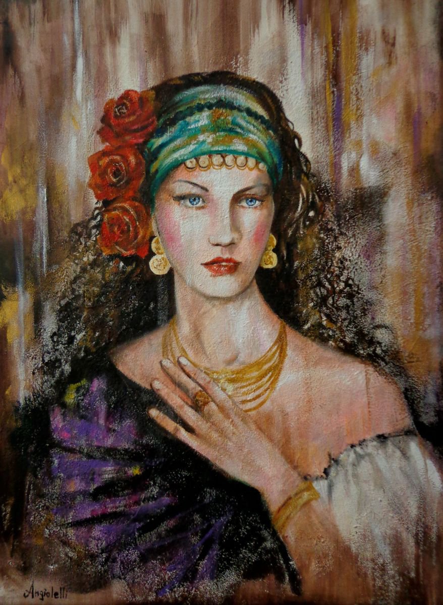 Gitana Oil painting by Anna Rita Angiolelli | Artfinder