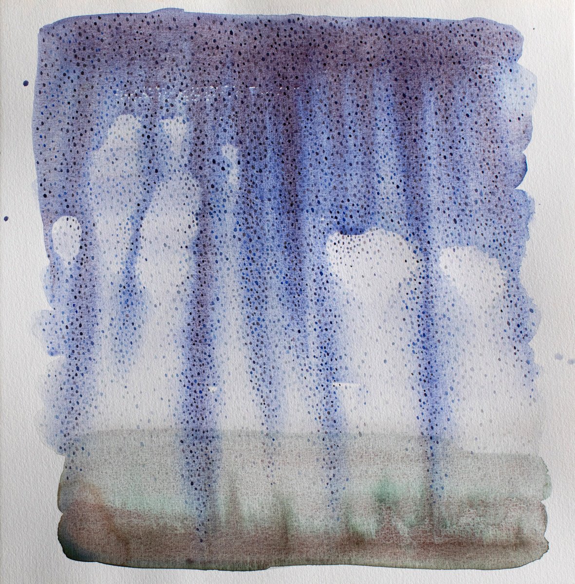 Abstract landscape with rain Watercolour: Liliya Rodnikova | Artfinder