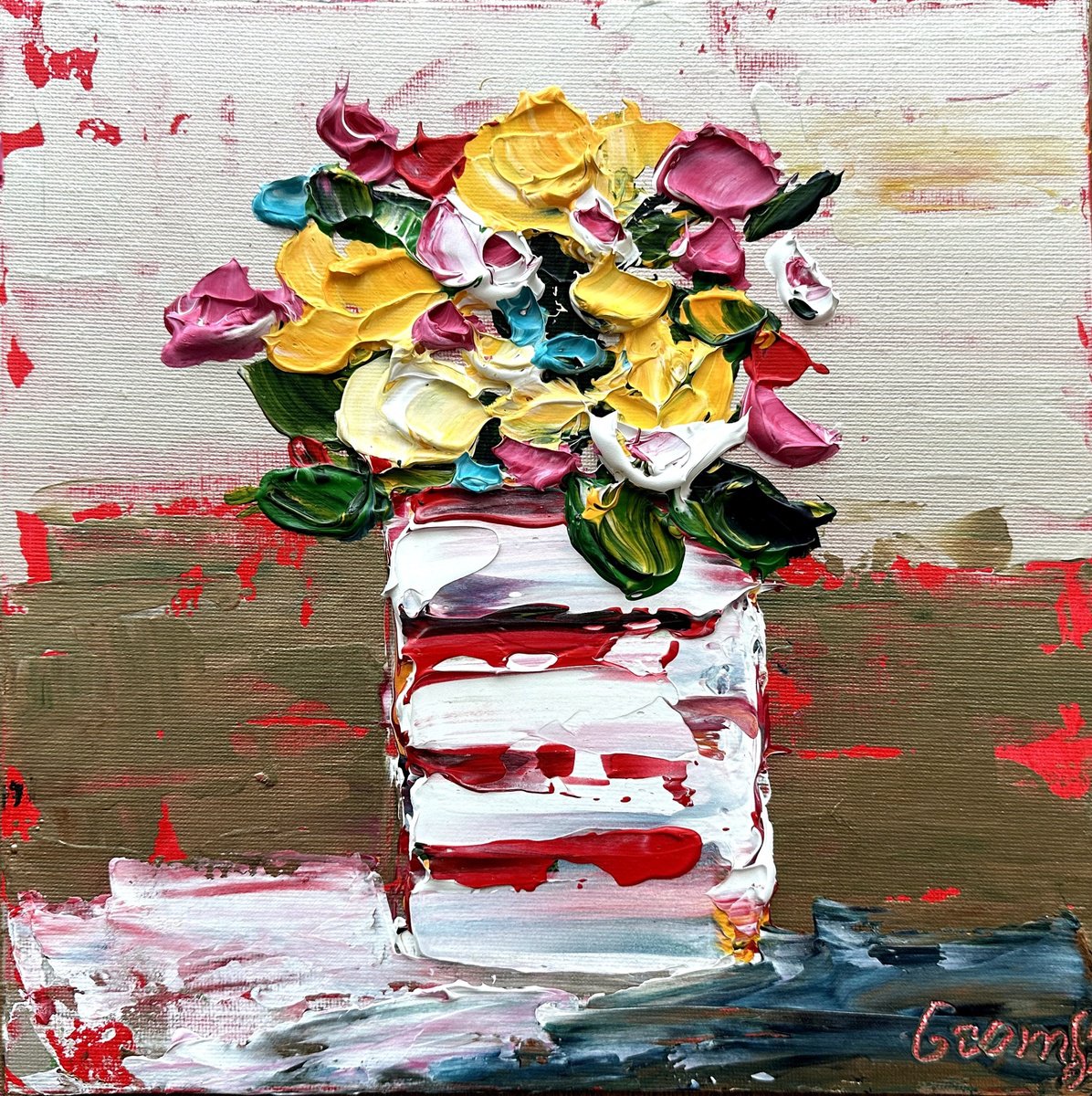 Texture flowers Acrylic painting: Oksana Fedorova | Artfinder