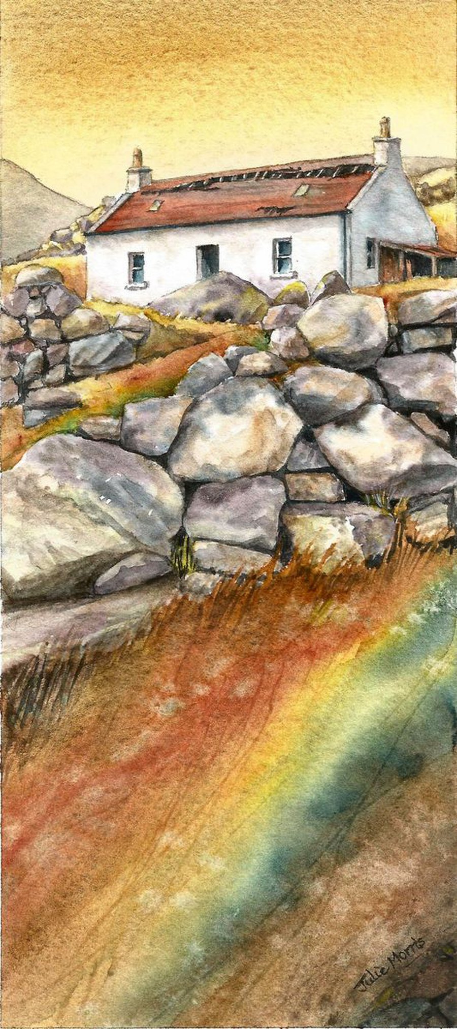 Highland Croft Watercolour by JULIE MORRIS | Artfinder