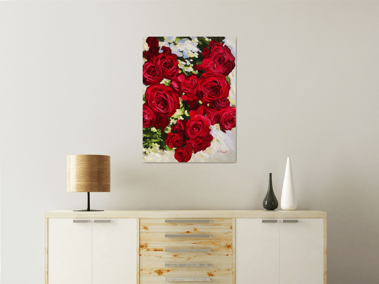 Ruby roses Oil painting: Ulyana Korol | Artfinder