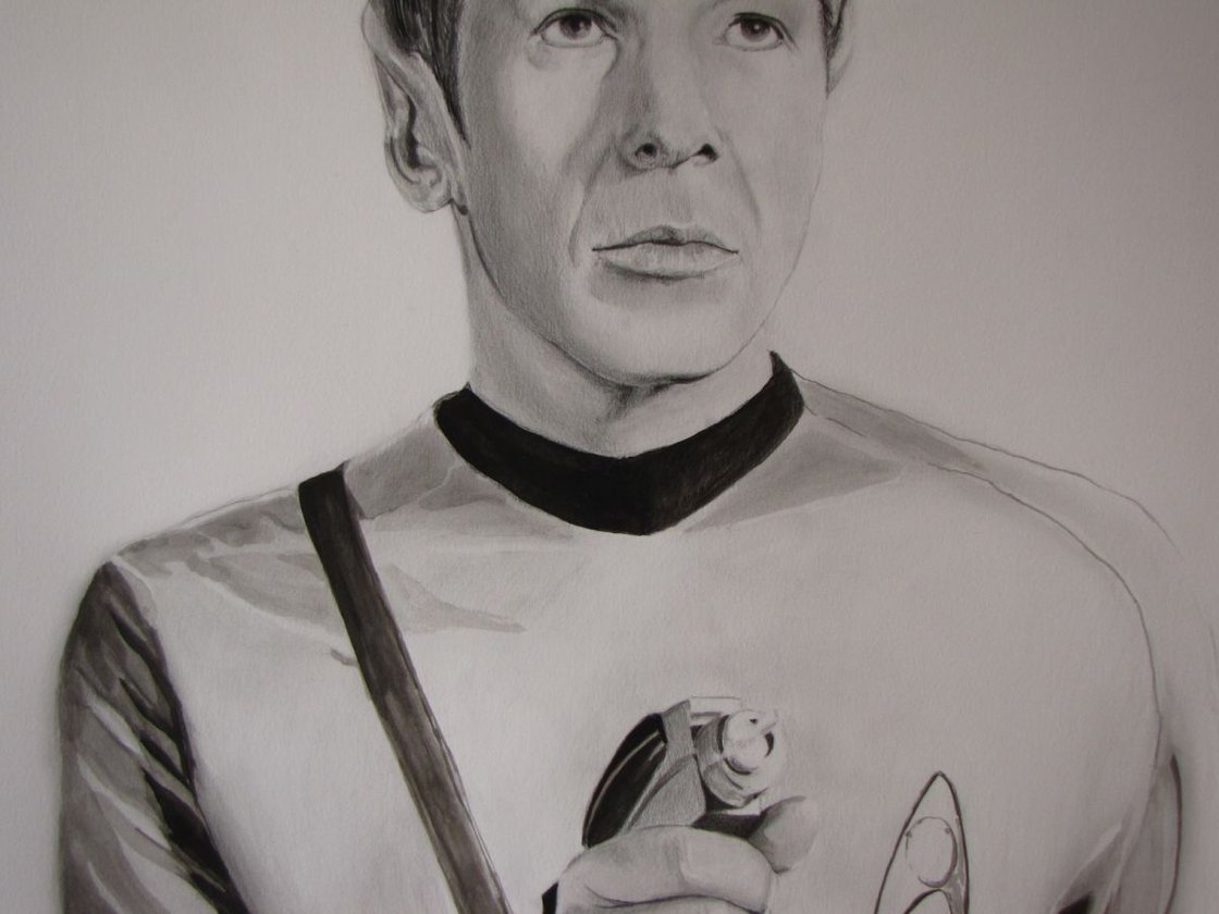 "Goodbye Mr. Spock" Pencil drawing by Raffaella Bertolini | Artfinder