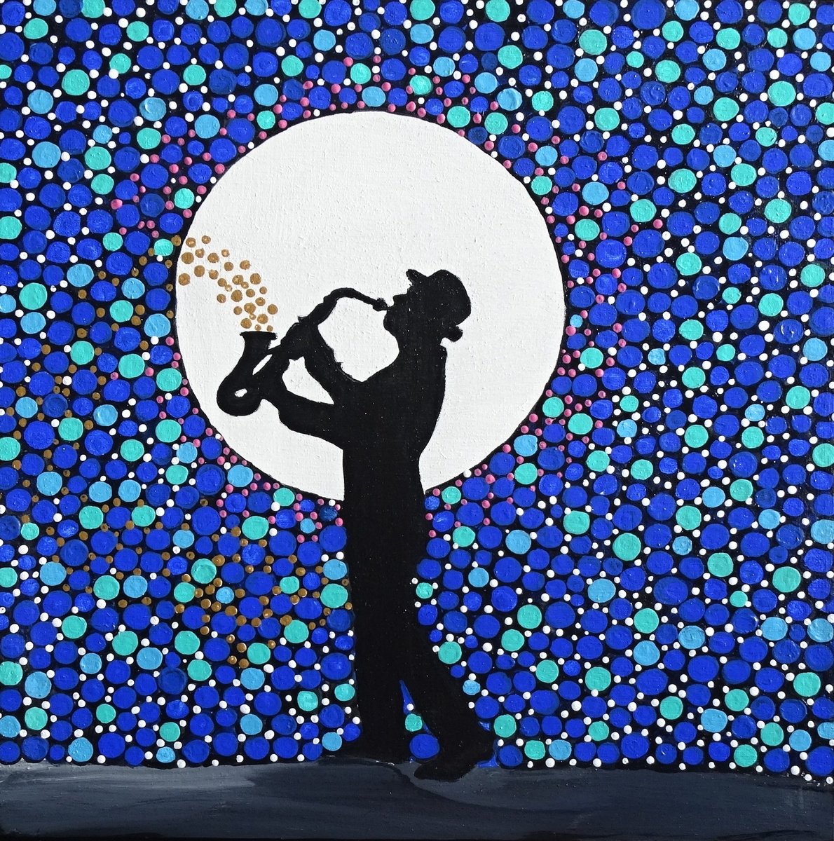 Moon light blues Acrylic painting by Rachel Olynuk | Artfinder