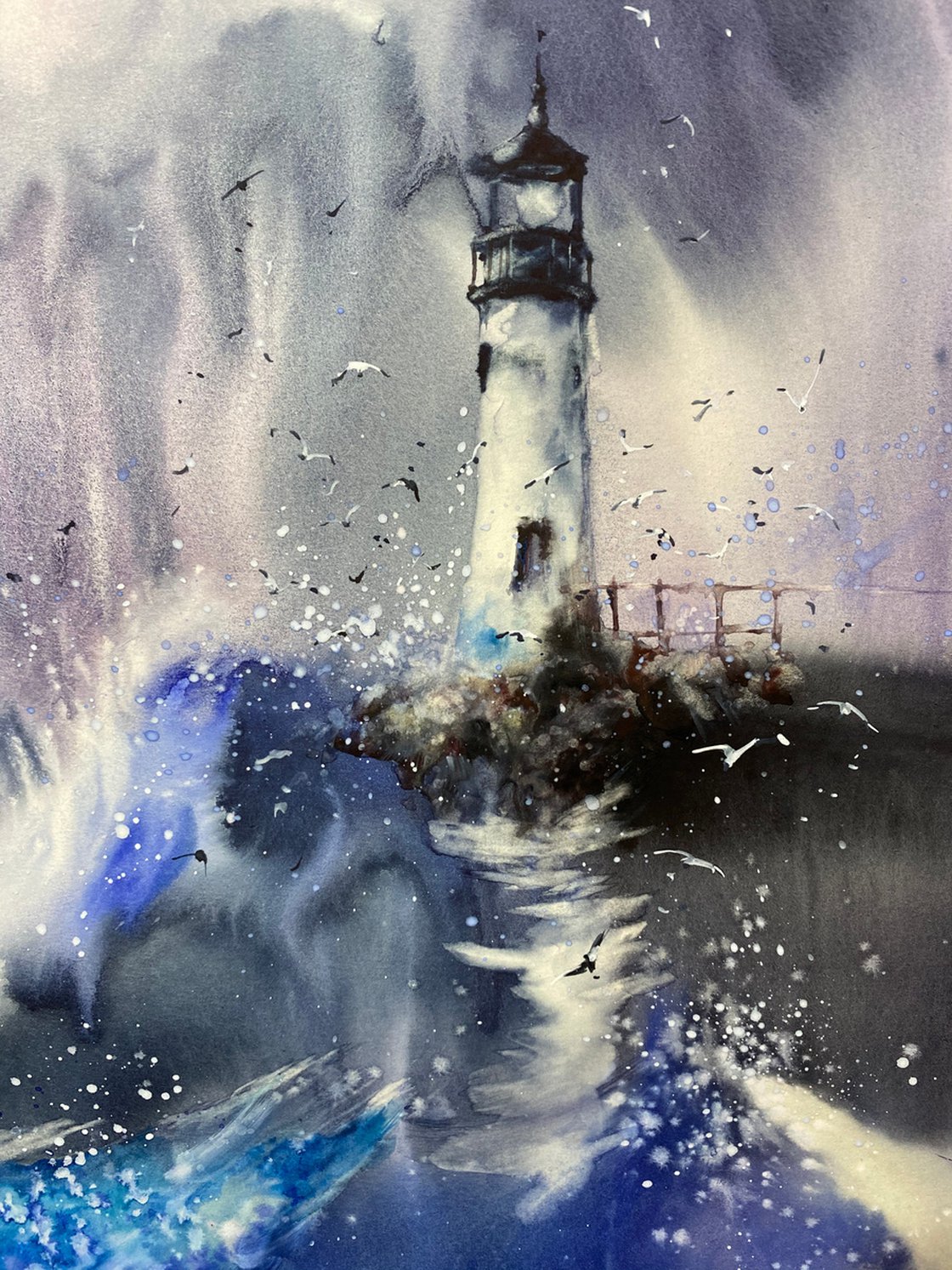 Watercolor “In the middle of the storm” Watercolour: Iulia Carchelan ...