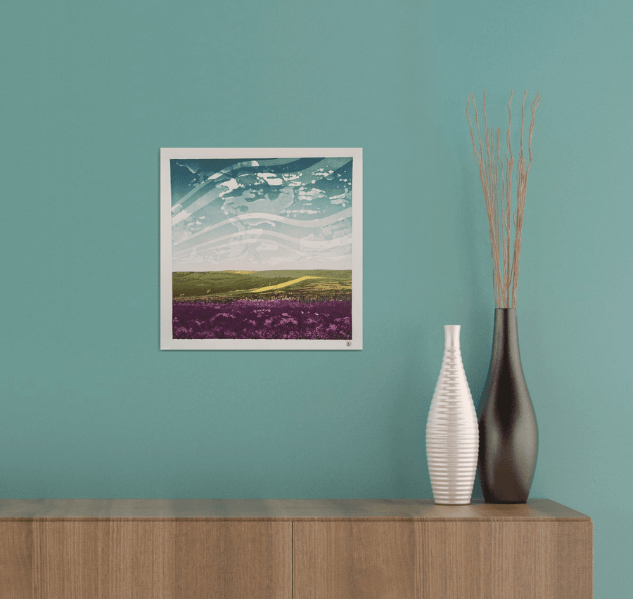 Big Sky over Westerdale Linocut: Susan Noble | Artfinder