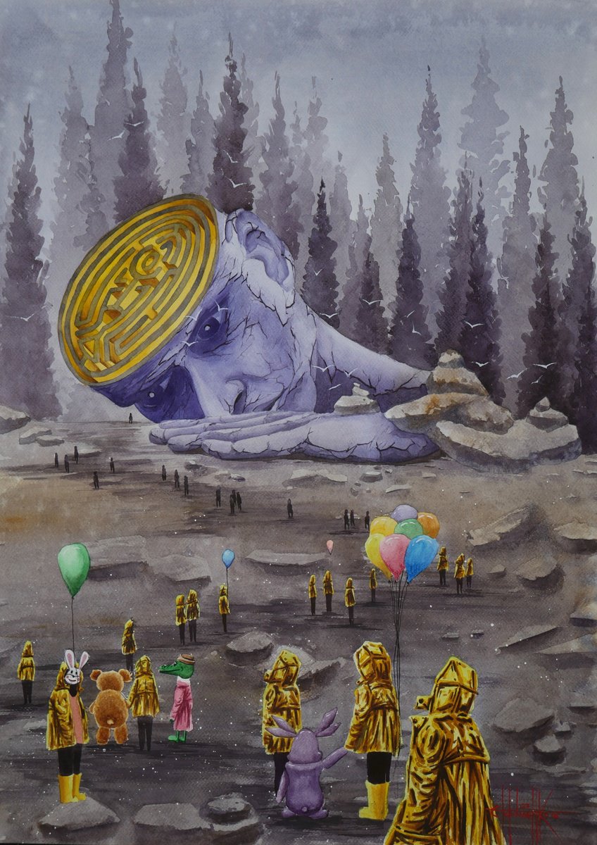 "Mind Labyrinth" 2022 Watercolor on paper 70x50 Watercolour: Eugene ...