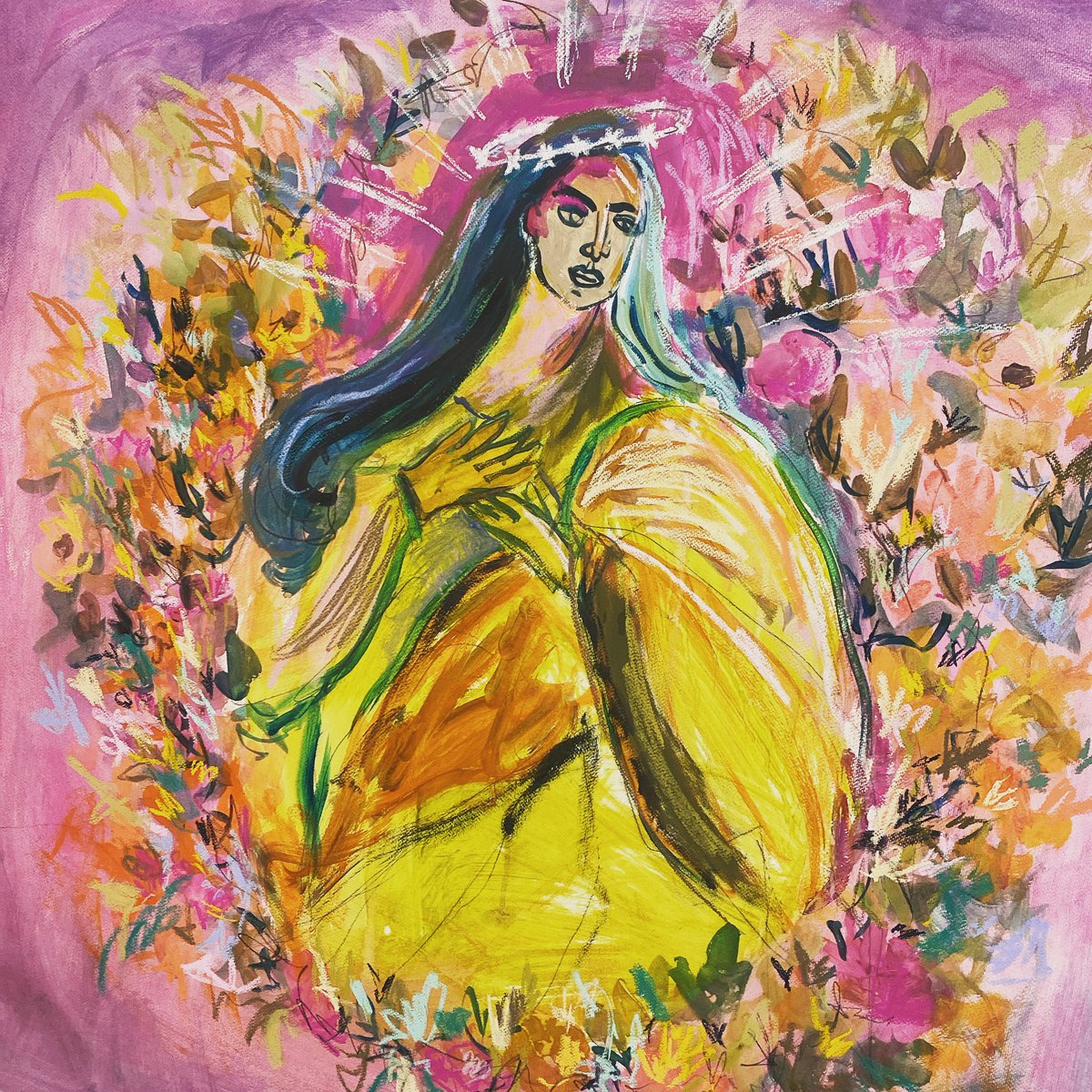Madonna of the Garden Mixed-media painting: Heather Hubbard | Artfinder