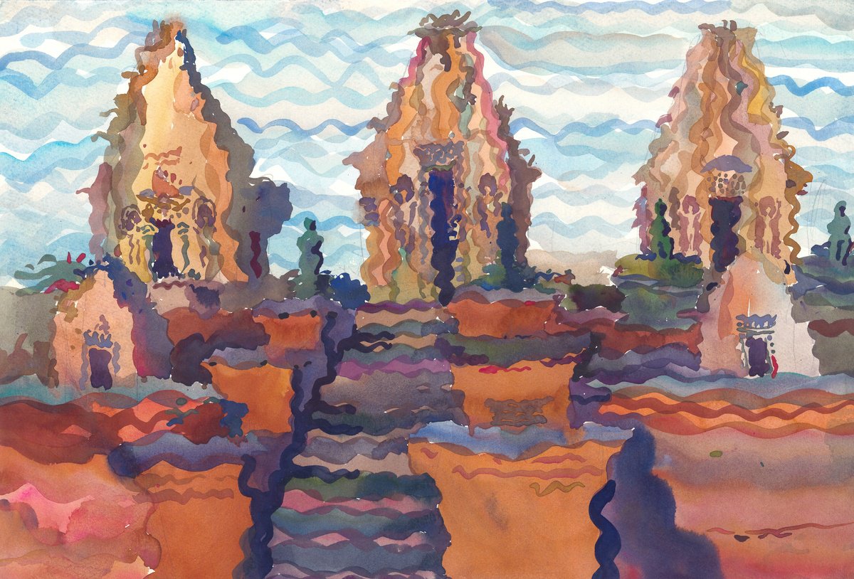 Pre Rup Temple Watercolour by Tanbelia | Artfinder