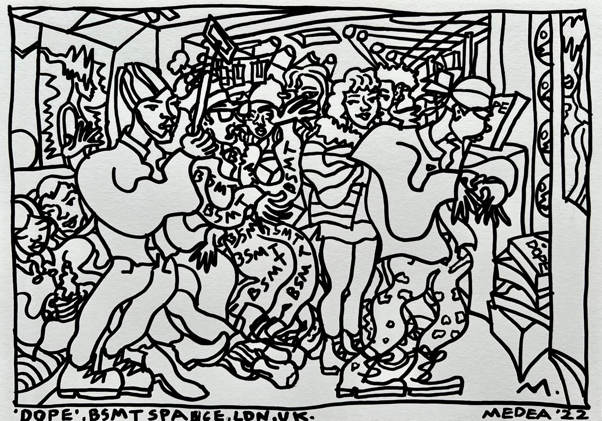 DOPE, BSMT SPACE, LDN, UK Ink drawing by Medea | Artfinder