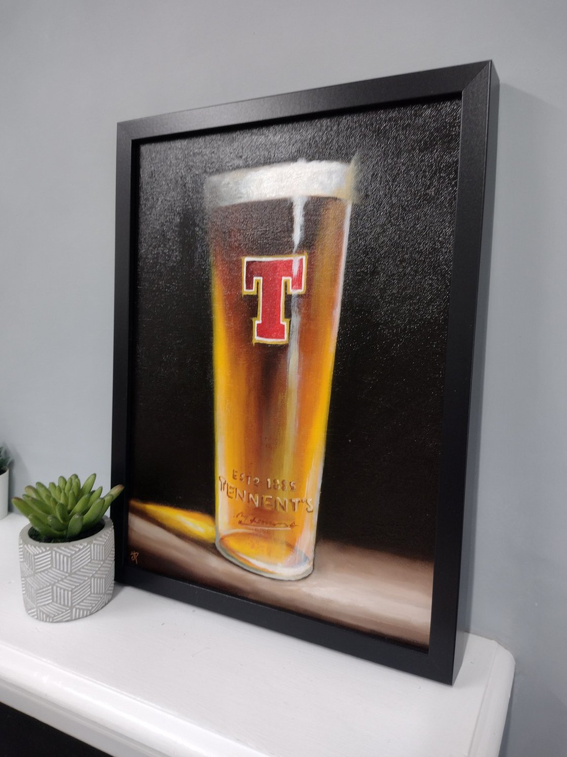 Pint of Lager still life Oil painting by Jane Palmer Art | Artfinder