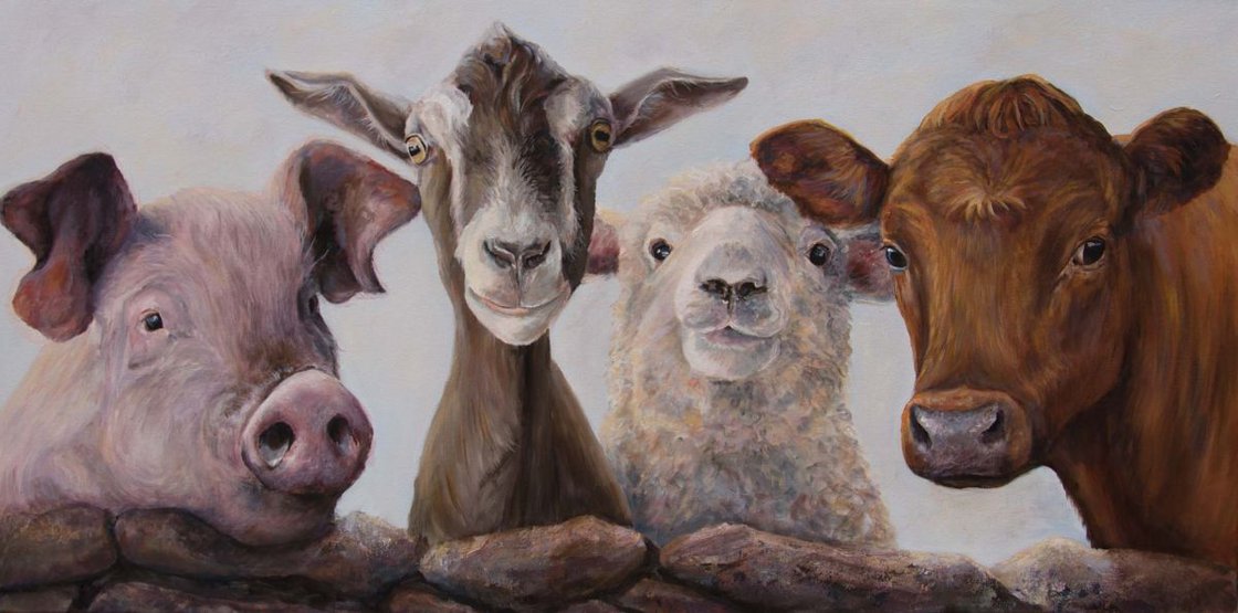 Farmer Gow's Farm Acrylic painting: Ruth Aslett | Artfinder