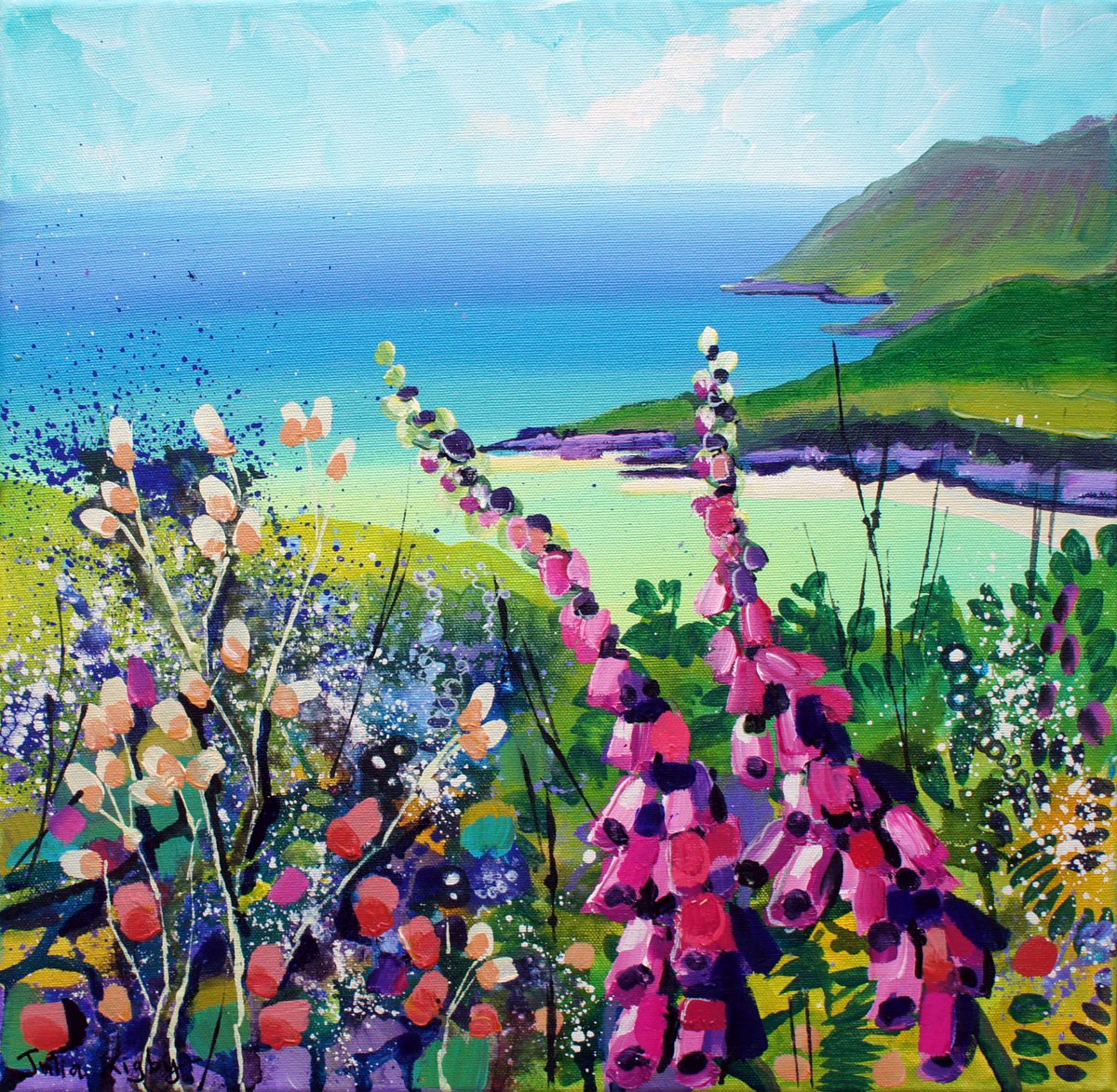 Approach to Smirisary Beach - Foxgloves Acrylic painting: Julia Rigby ...