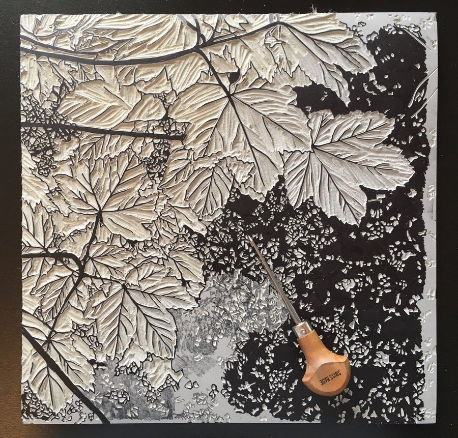 Forest Bathing, version 1 Linocut: Susan Noble | Artfinder