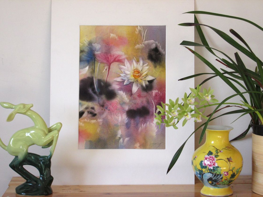 waterlily at the pond Watercolour: Alfred Ng | Artfinder