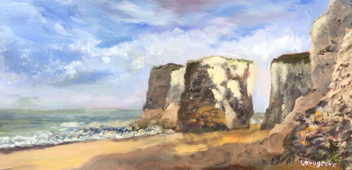 Chalk stacks, Kent coast Oil painting: Julian Lovegrove Art | Artfinder