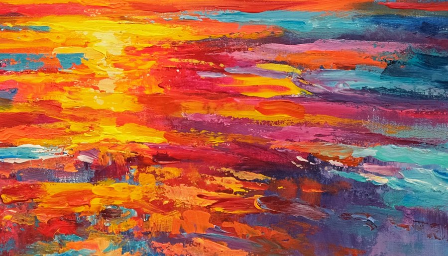 Evocative Sunset Oil painting: Behshad Arjomandi | Artfinder