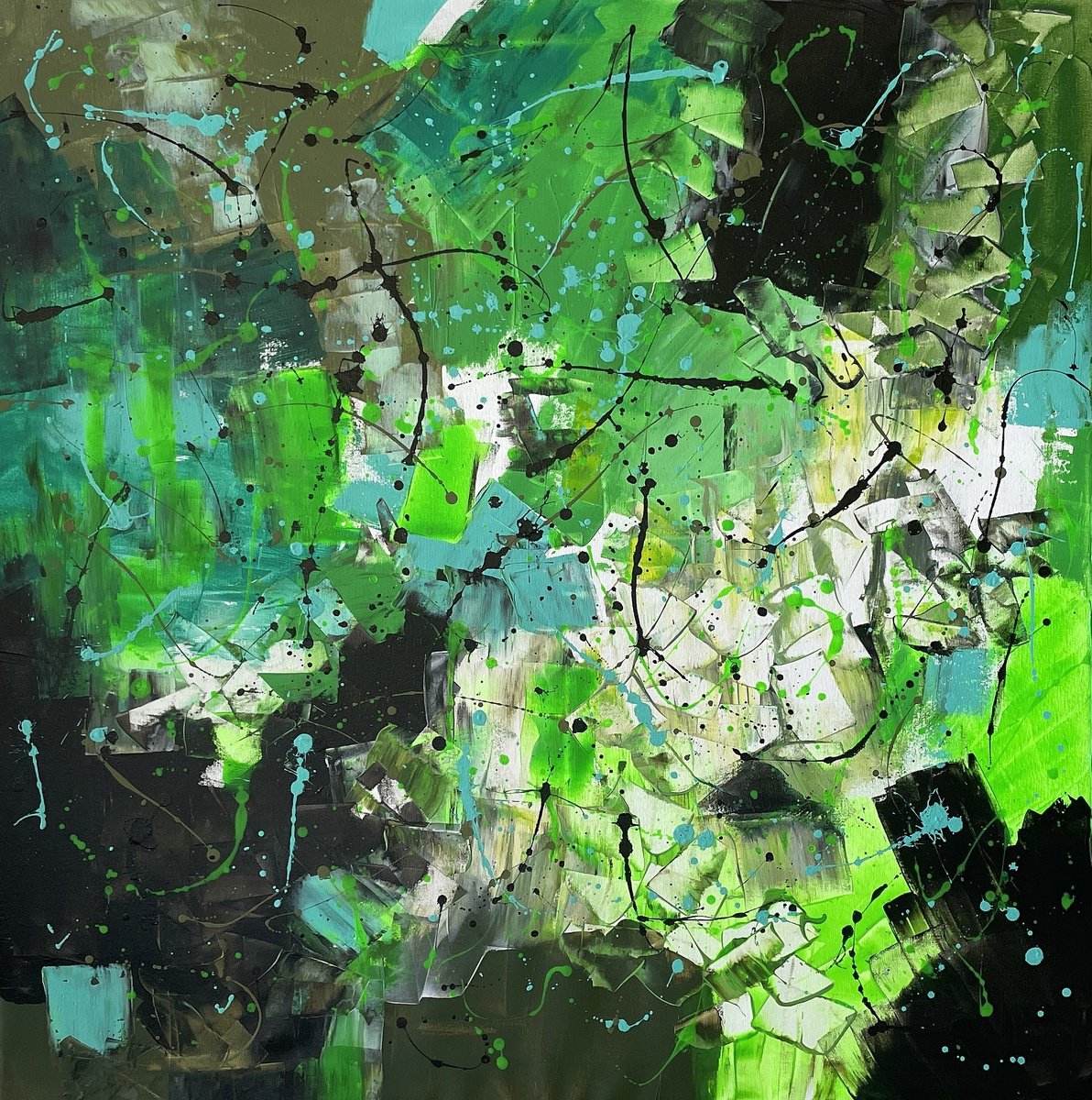 Emerald Ethereal Acrylic painting by Juan Jose Garay | Artfinder