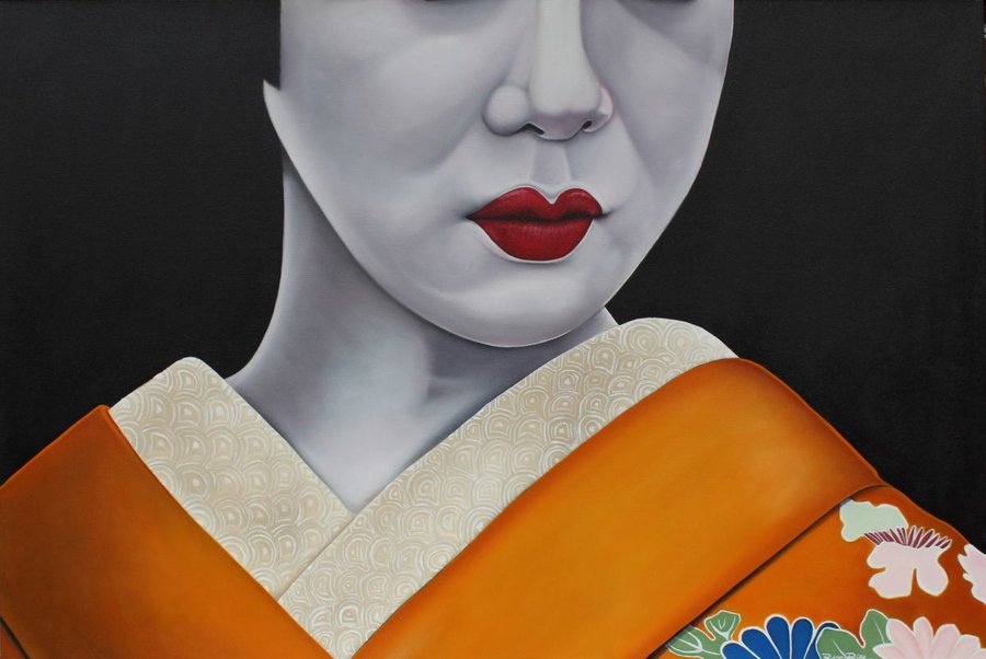 Geisha IV Oil painting: Ryan Rice | Artfinder