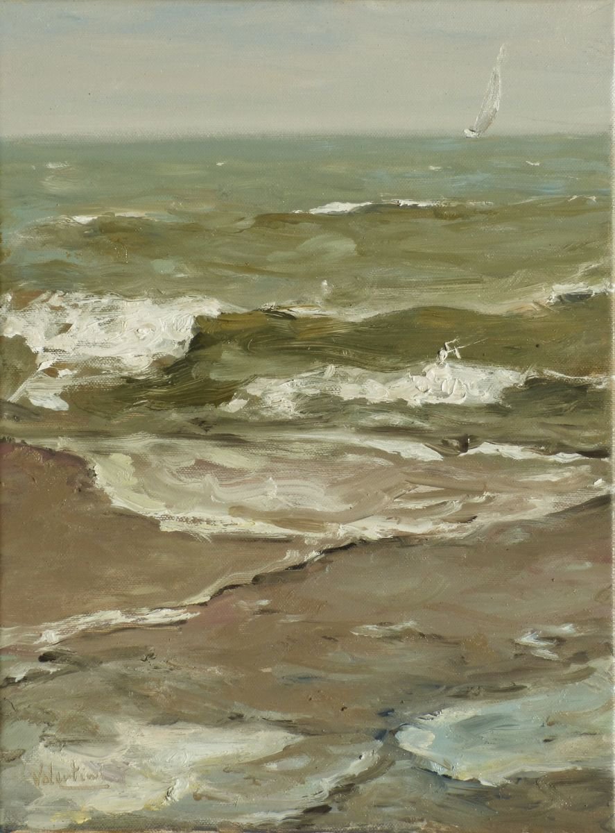 Sailing the turbulent North Sea Oil painting by alberto valentini ...