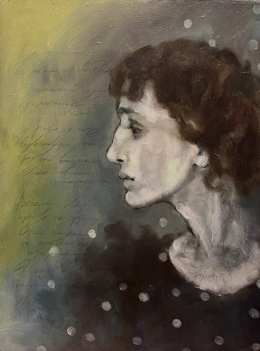 Original Oil Painting - "anna Akhmatova" by Isolde Pavlovskaya