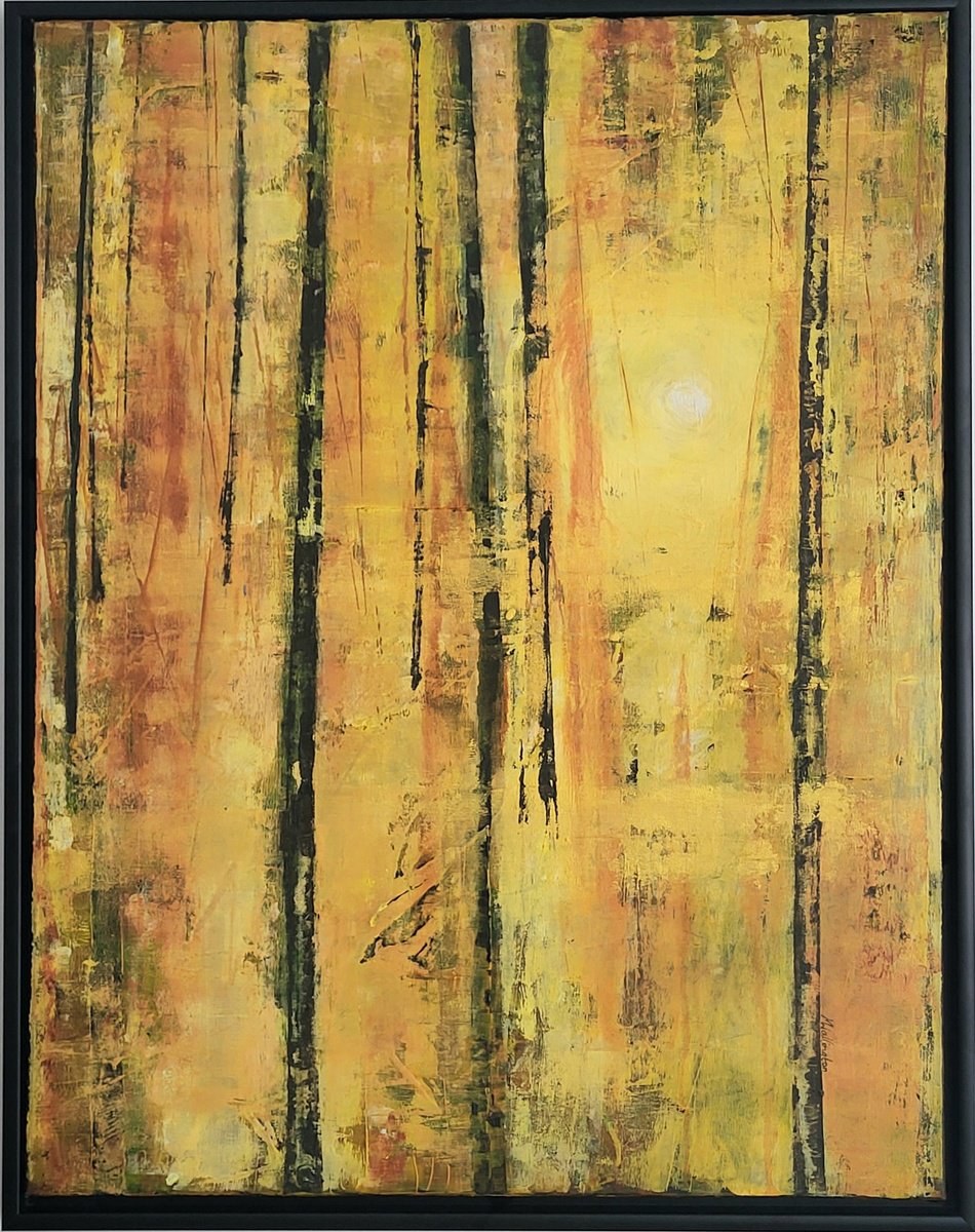 Infinity Trees in Golds Mixed-media painting by Michele Wallington ...
