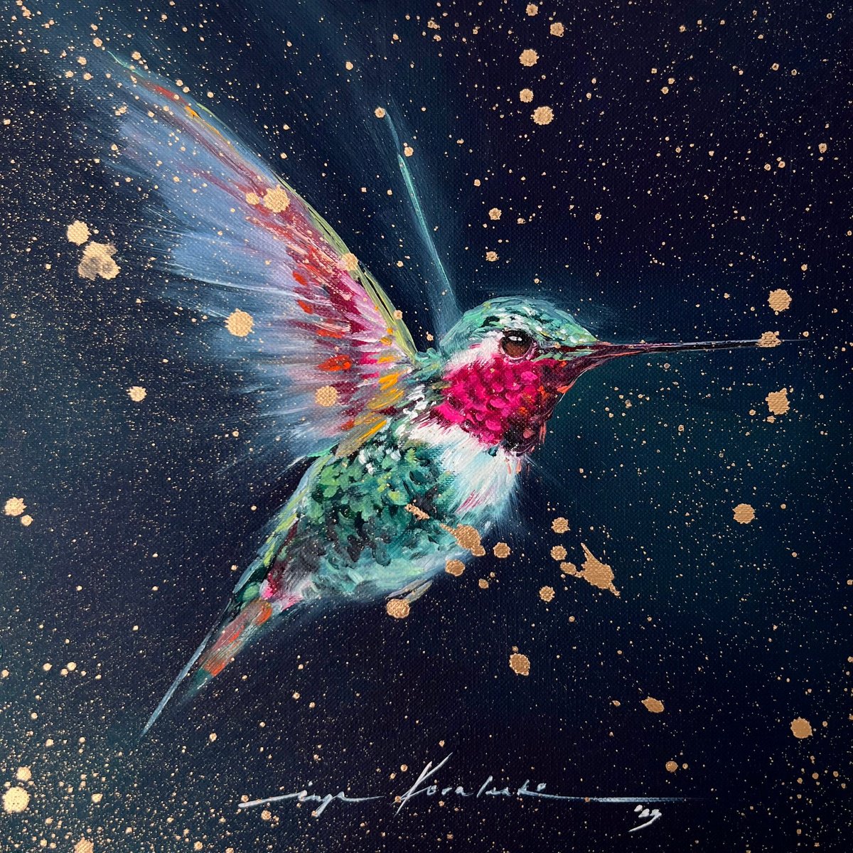 Fairy hummingbird Oil painting: Inga Kovalenko | Artfinder