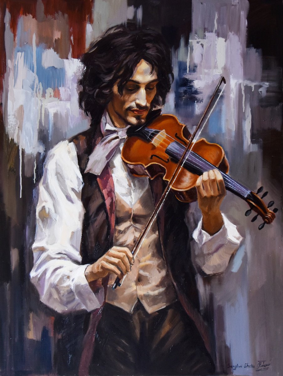 The passion of Niccolò Paganini II Oil painting by Serghei Ghetiu ...