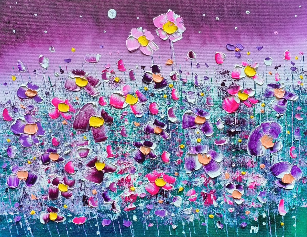 "Side by Side" - Flowers in Love Oil painting: Phil Broad | Artfinder