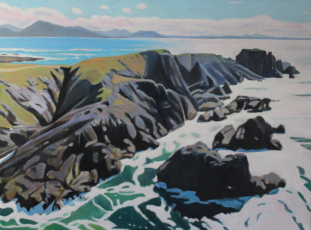 Birds Eye View, Malin Head Acrylic painting: Emma Cownie | Artfinder