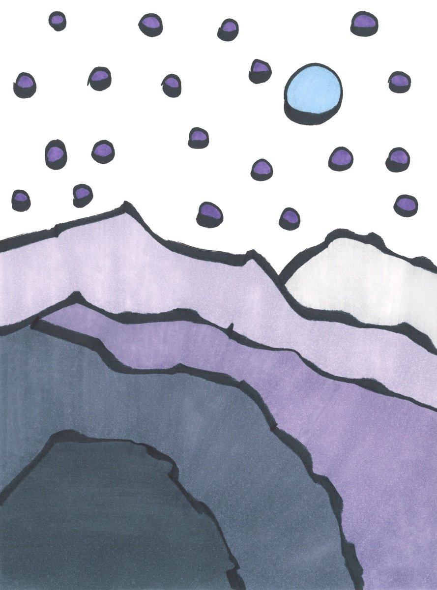 Melody of the Mountains Ink drawing: Sofi Ginger | Artfinder