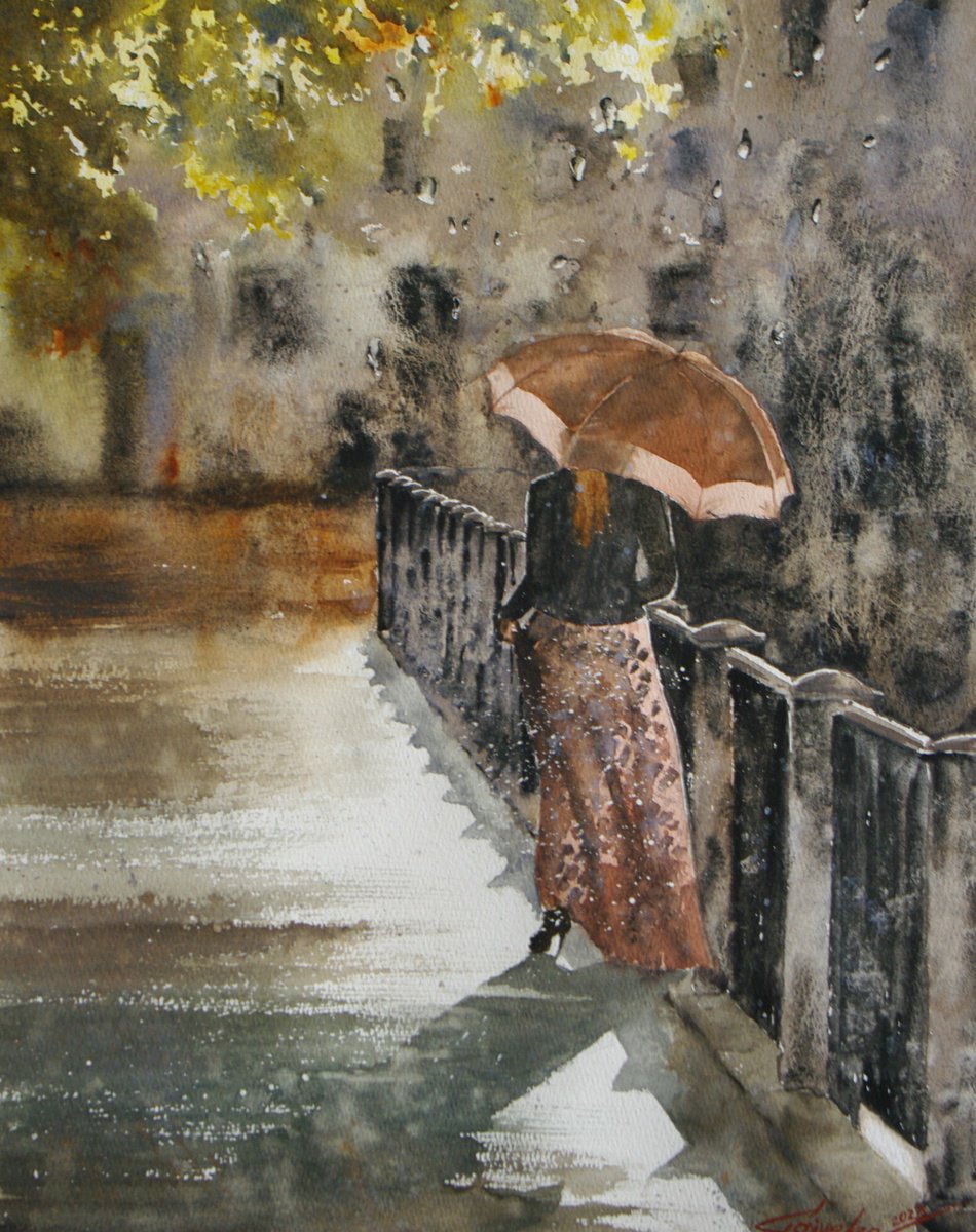 Summer rain Watercolour: Elena Gaivoronskaia | Artfinder