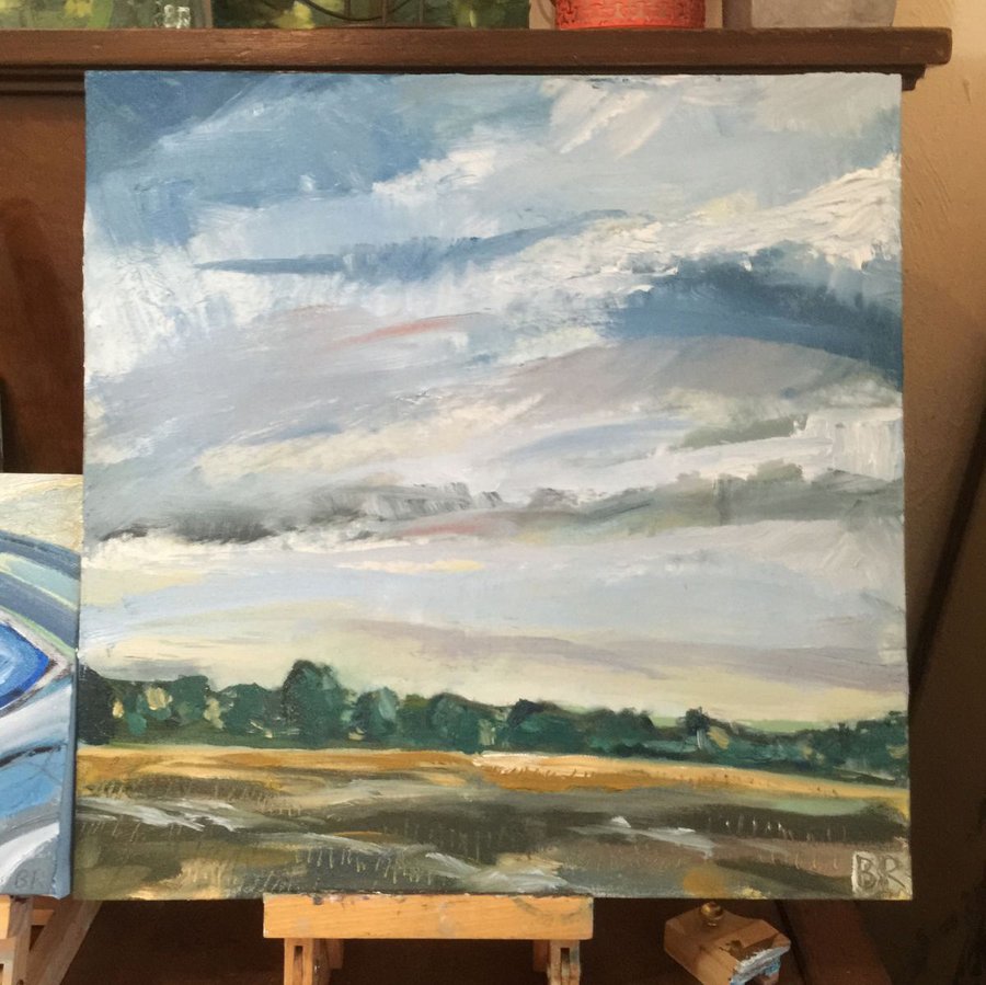 Early Evening View from the Canal Oil painting: Belinda Reynell | Artfinder