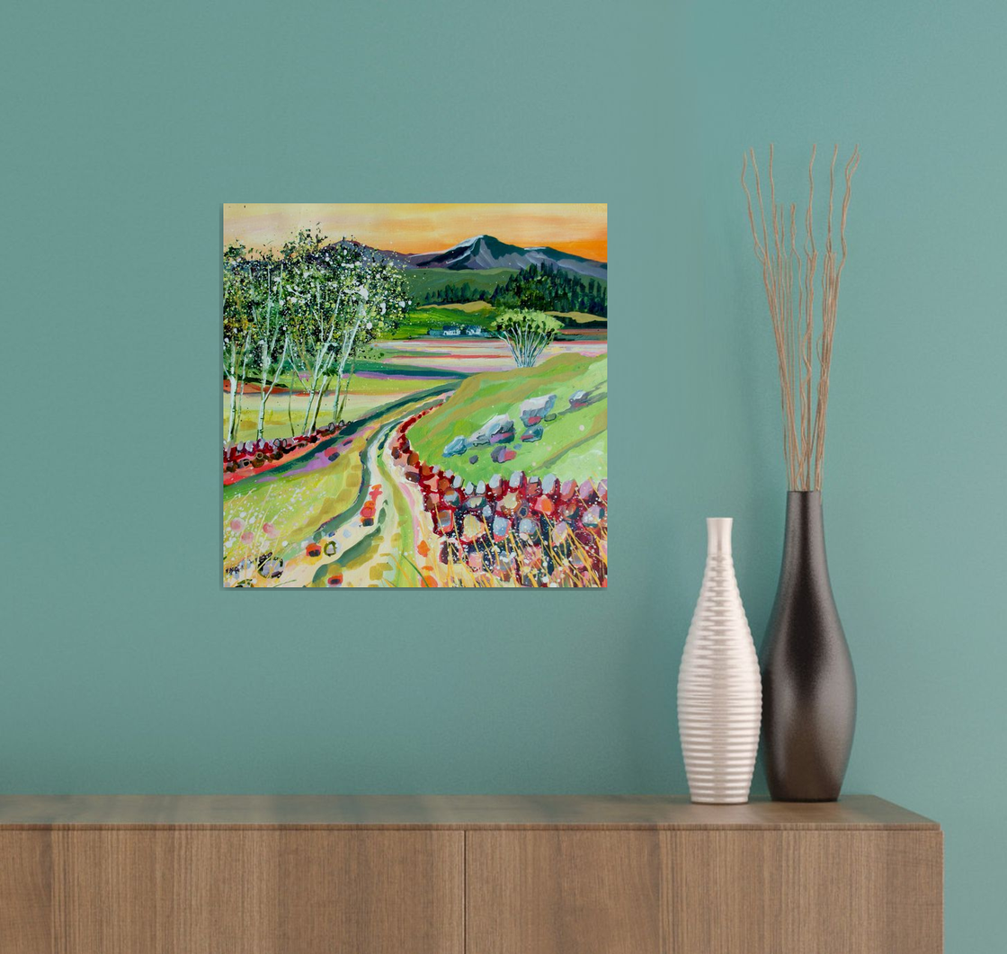 Original Acrylic Painting - Sunset Footpath by Julia Rigby