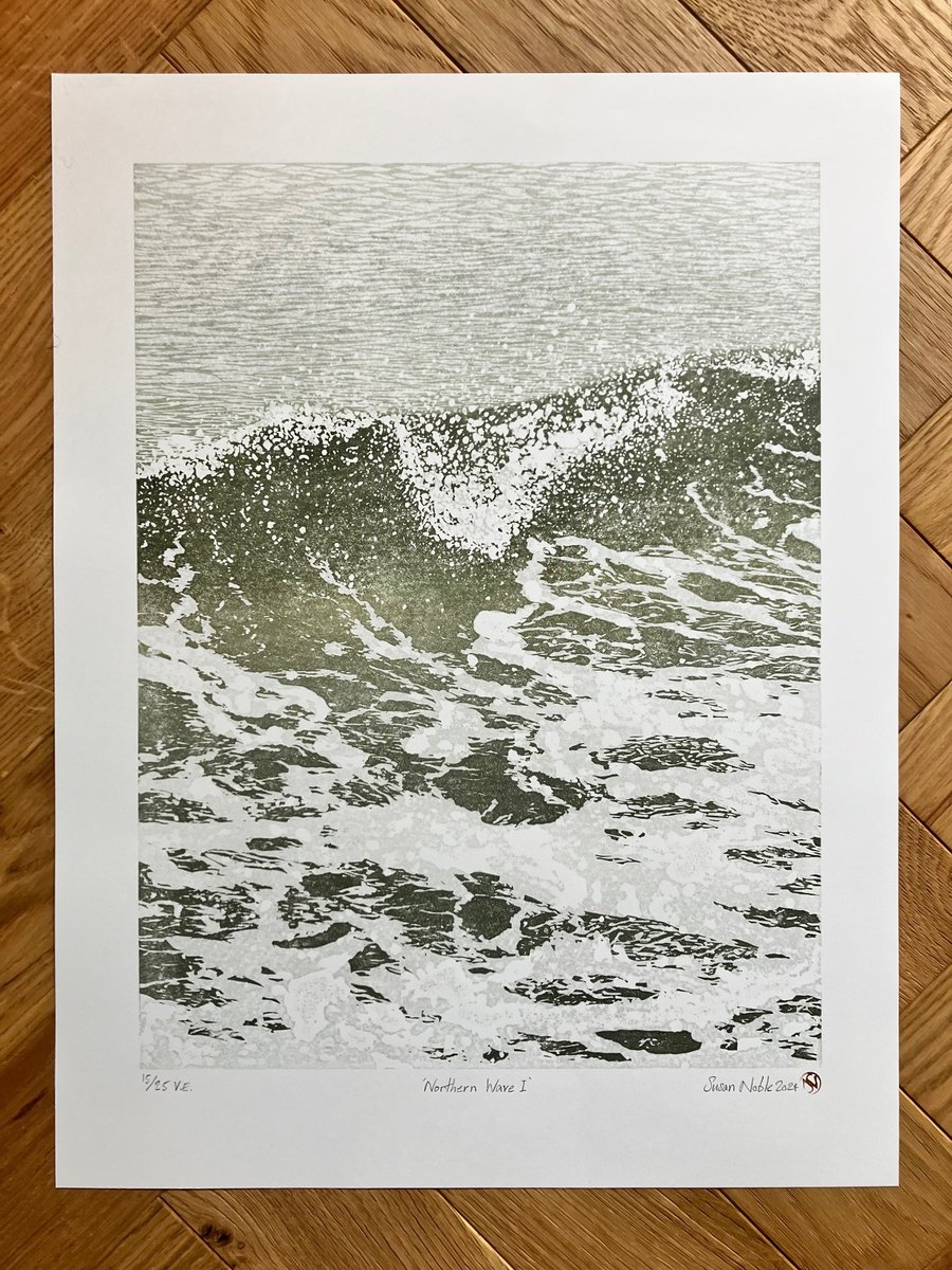 Northern Wave I Linocut: Susan Noble | Artfinder
