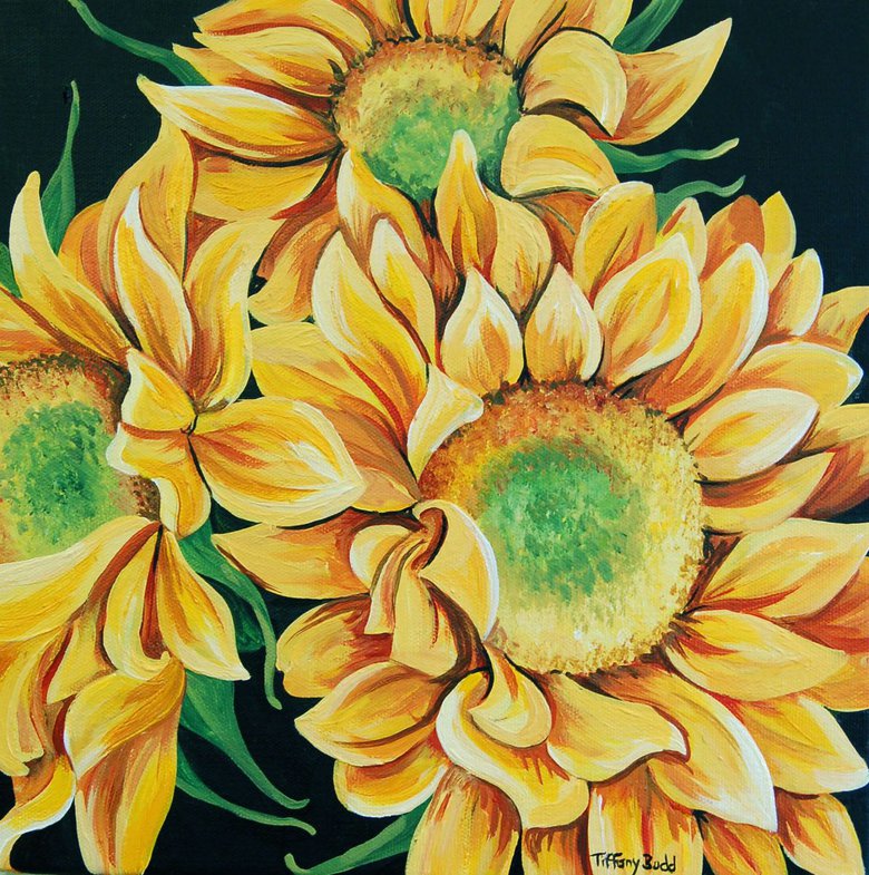 Sunflower Trio Painting: Tiffany Budd