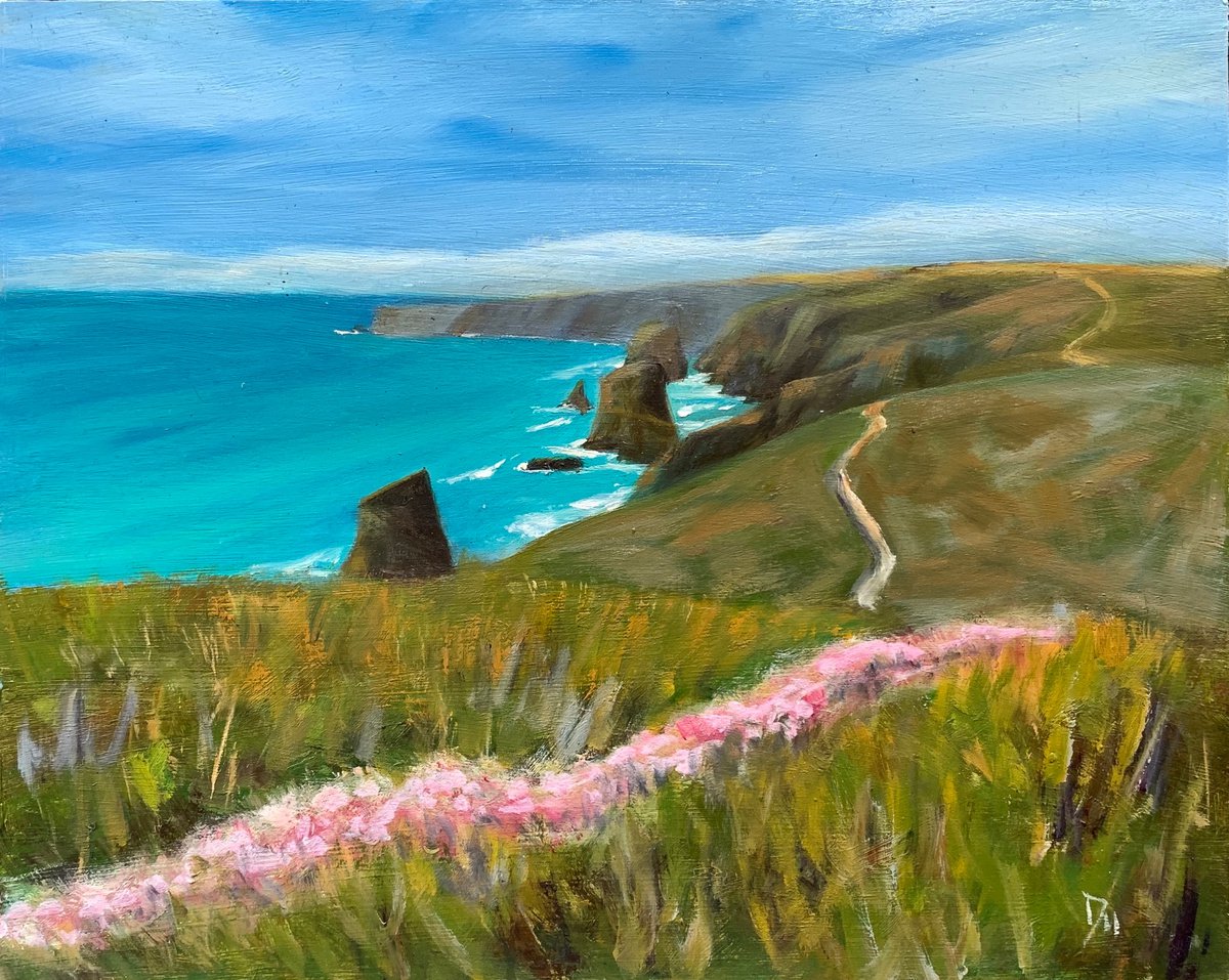 Devon coast Oil painting by Shelly Du | Artfinder