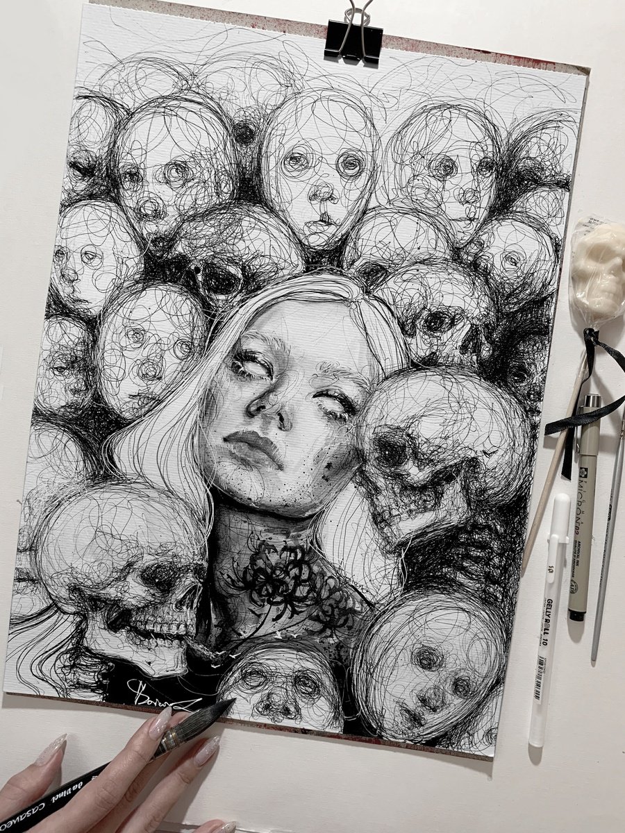 The Crowd Ink drawing: Doriana Popa | Artfinder