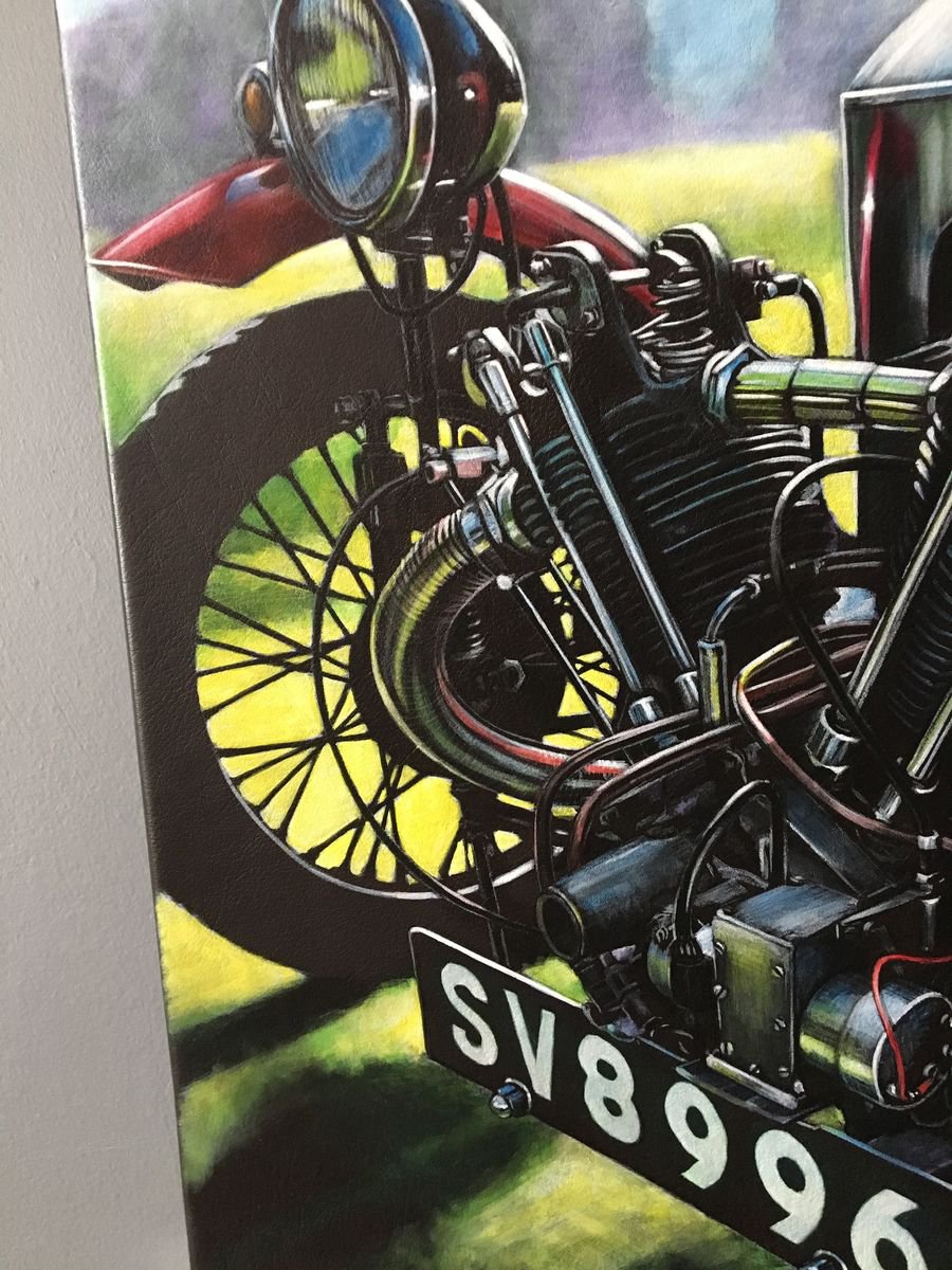 Morgan Brough vintage car Acrylic painting: Karl Hamilton-Cox | Artfinder