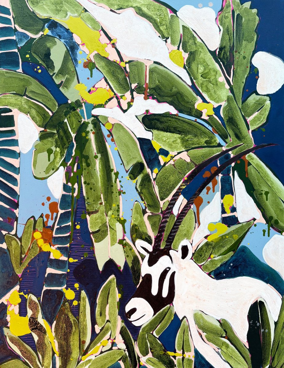 Arabian Oryx Acrylic painting by Maria Al Zoubi | Artfinder