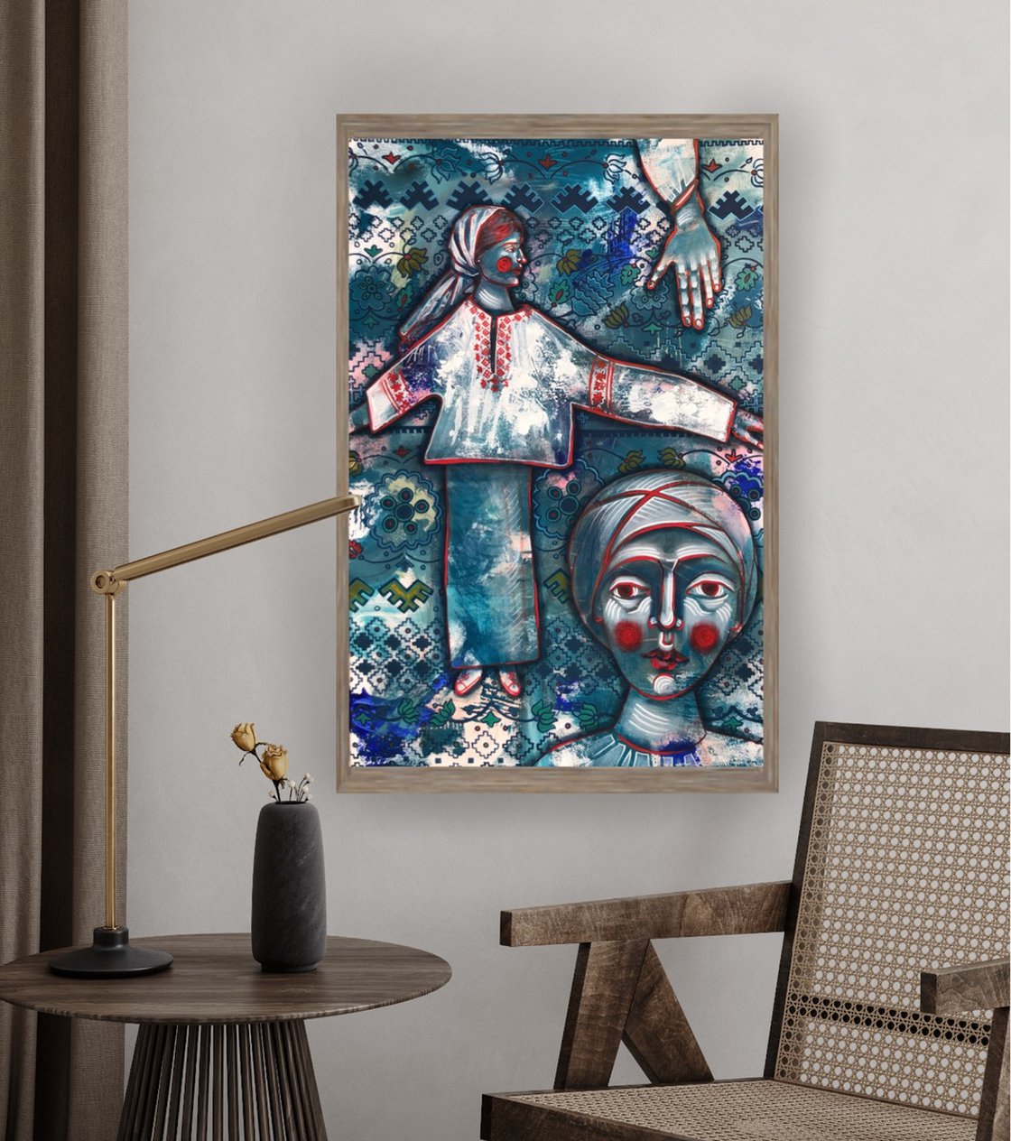 “I am” big blue contemporary Acrylic painting: Yuliia Chaika | Artfinder