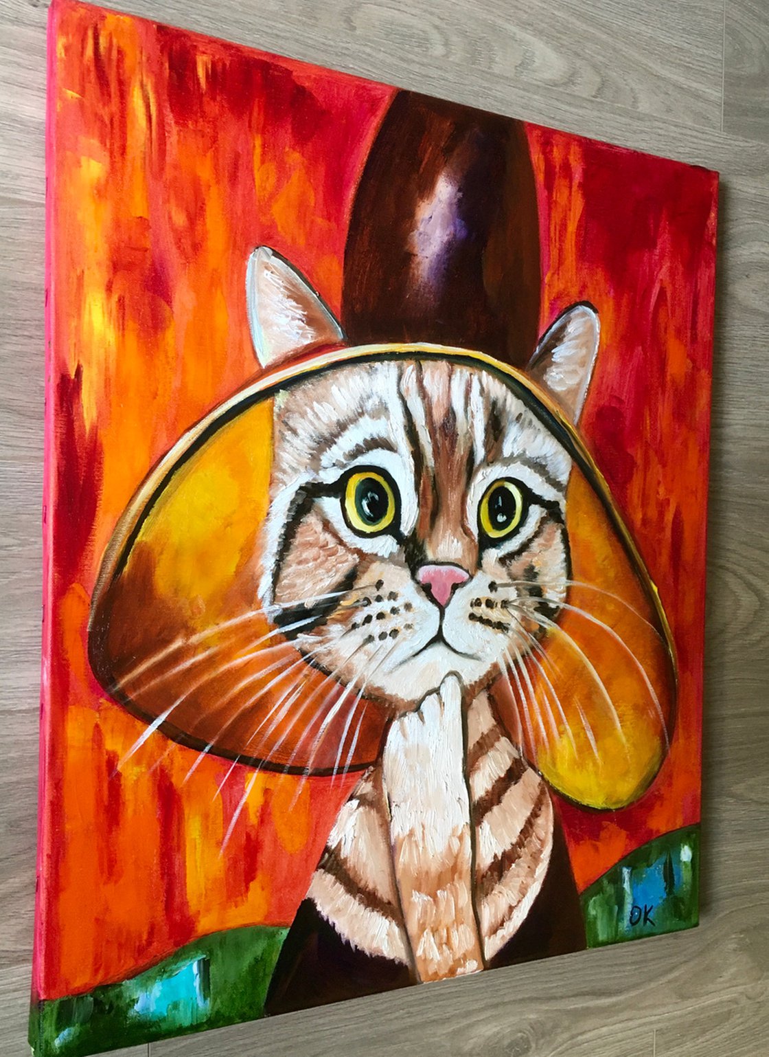 Cat - thinker inspired by Amedeo Clemente Modigliani Oil painting: Olga ...