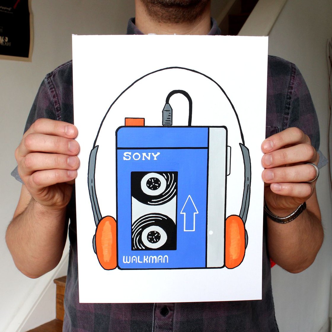 Sony TPS-L2 Walkman Acrylic painting: Ian Viggars | Artfinder