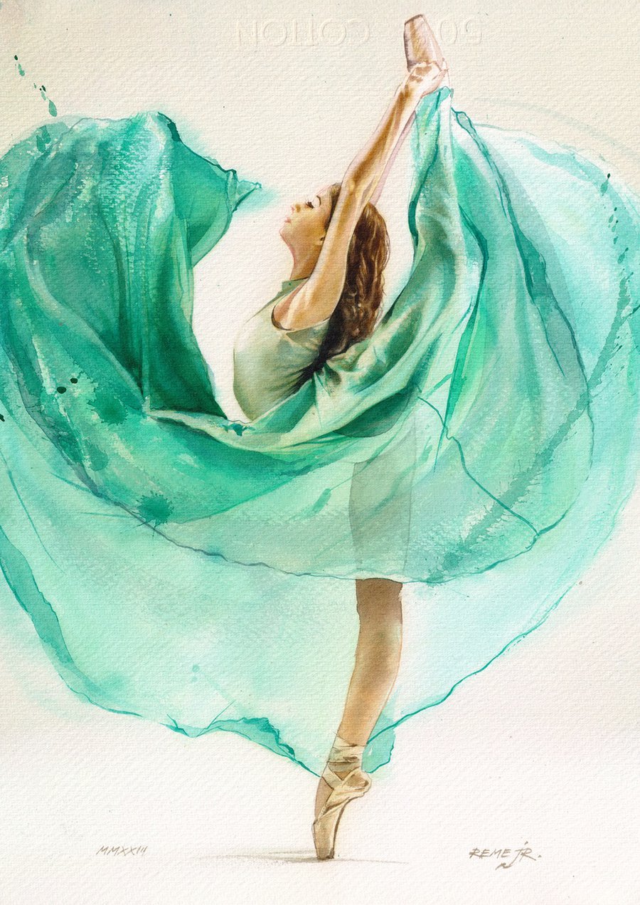 Ballet Dancer CCCLXXXVIII Watercolour: REME Jr. | Artfinder