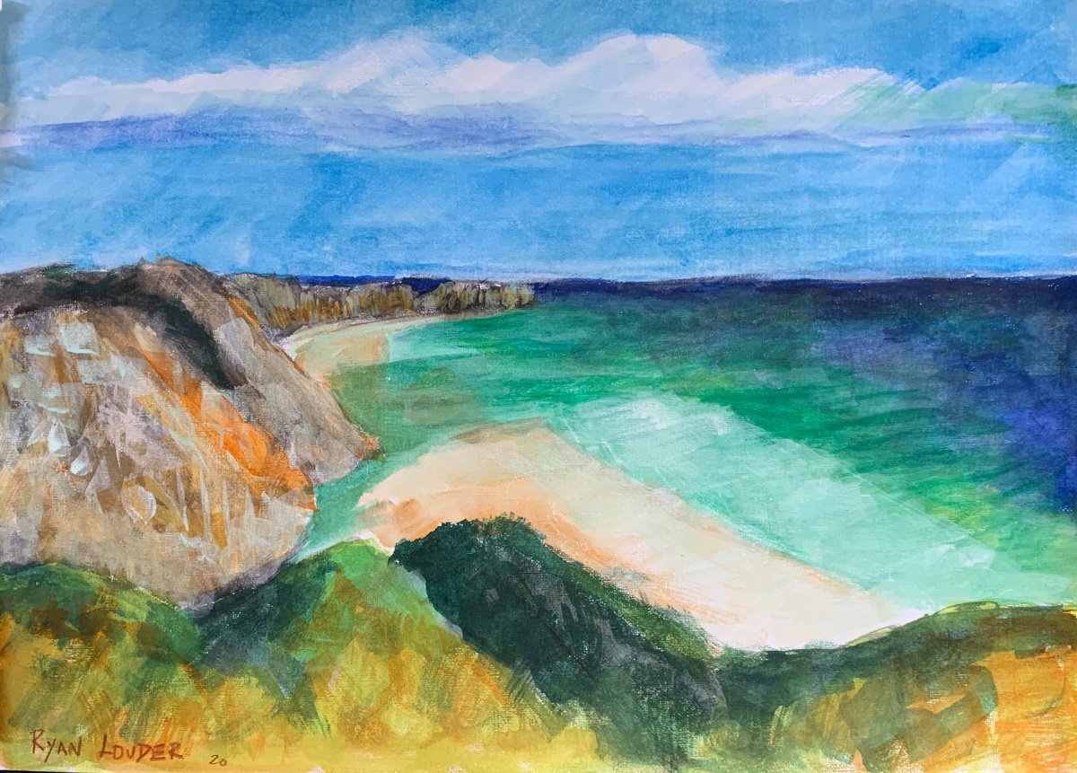 Beach Painting - Cornwall Coastline - Seaside Wa | Artfinder