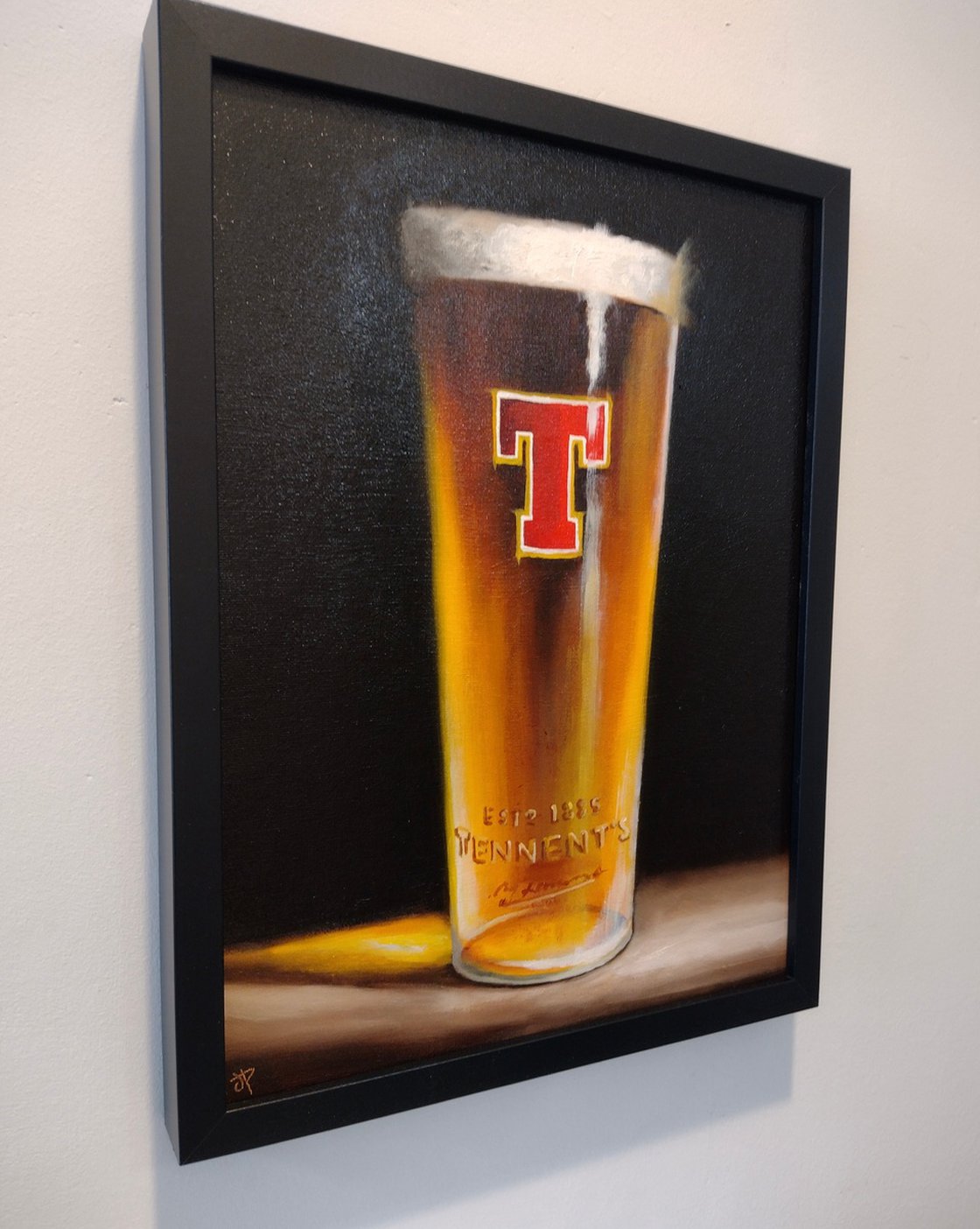 Pint of Lager still life Oil painting by Jane Palmer Art | Artfinder