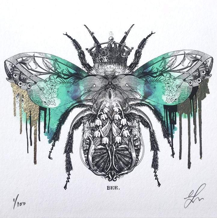 Queen Bee Screenprint by Not Now Nancy | Artfinder