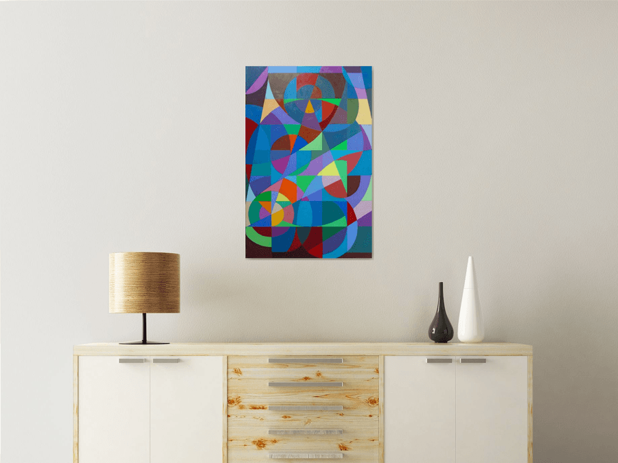 Original Acrylic Painting - SKETCH: 35 SQUARES by Stephen Conroy